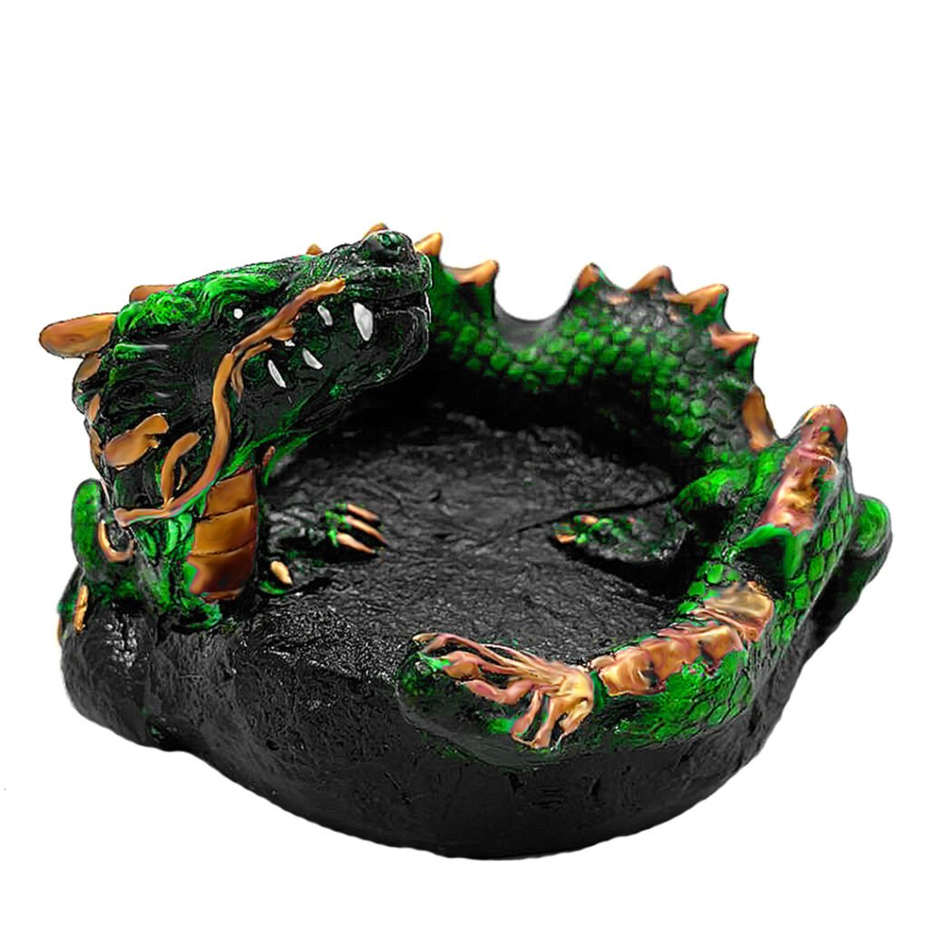 Loong Dragon Figurine Round Ash Tray - Pichincha gifts
